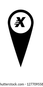 Letter X Map Pin Logo Concept Stock Vector (Royalty Free) 1277095582 ...