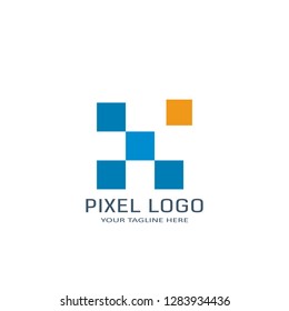 Letter X Pixel Logo Design Template Stock Vector (Royalty Free ...