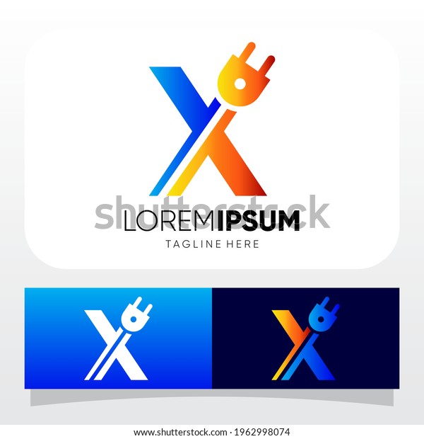 Letter X Power Jack Electric Logo Stock Vector (Royalty Free ...