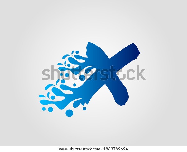 Letter X Splash Water Logo Template Stock Vector (Royalty Free ...