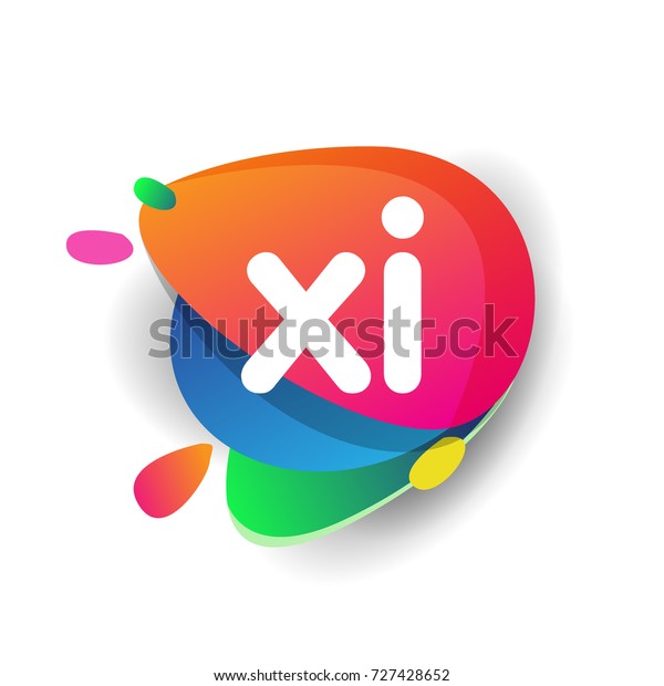 Letter Xi Logo Colorful Splash Background Stock Vector (Royalty Free ...