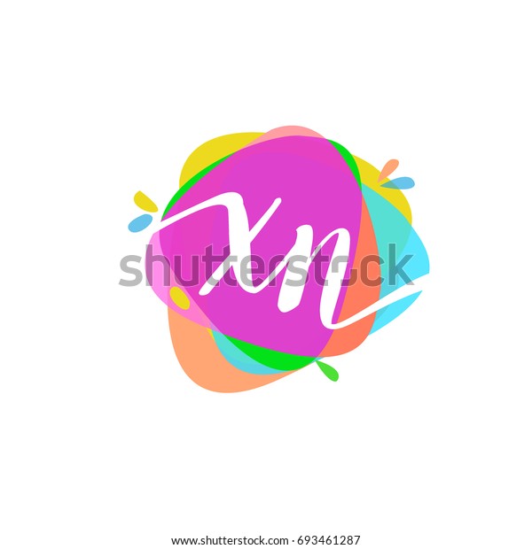 Letter Xn Logo Colorful Splash Background Stock Vector (Royalty Free ...