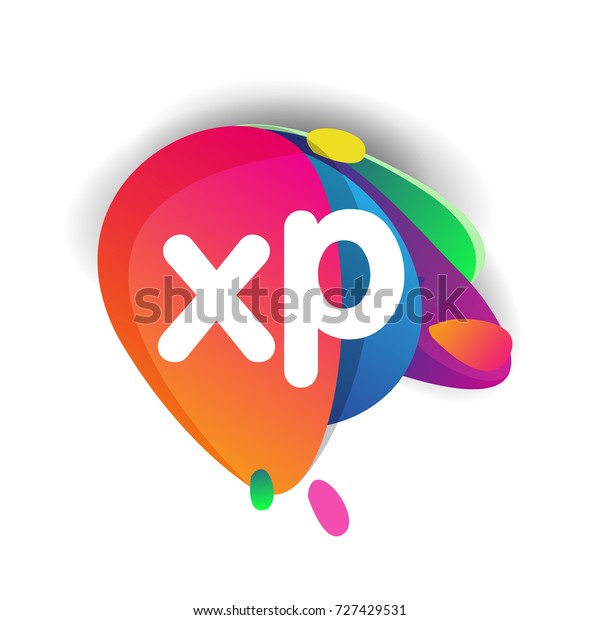 Letter Xp Logo Colorful Splash Background Stock Vector (Royalty Free ...