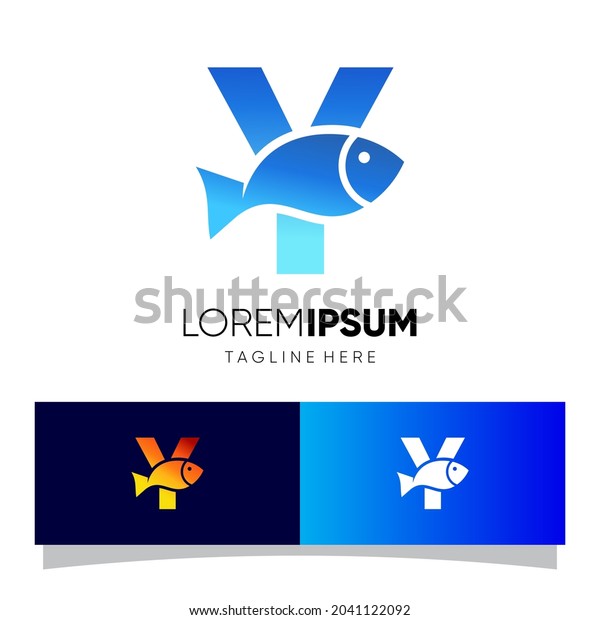 Letter Y Fish Logo Design Vector Stock Vector (Royalty Free) 2041122092 ...
