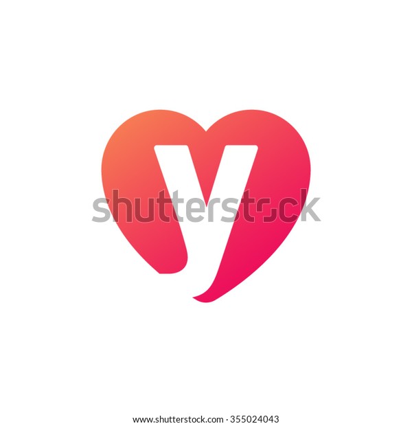 Letter Y Heart Shape Icon Logo Stock Vector (Royalty Free) 355024043