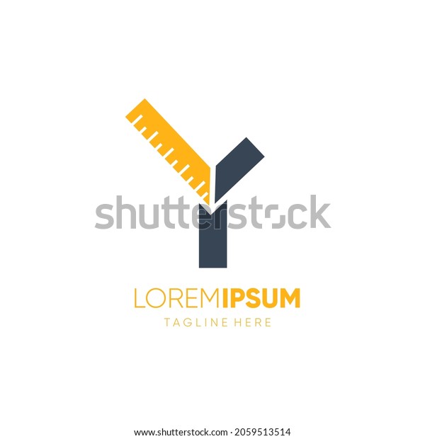 Letter Y Ruler Logo Design Vector Stock Vector (Royalty Free ...