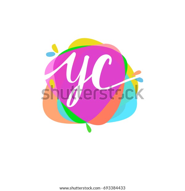 Letter Yc Logo Colorful Splash Background Stock Vector (Royalty Free ...