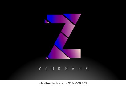 Letter Z Abstract Sliced Effect Logo Stock Vector (Royalty Free ...