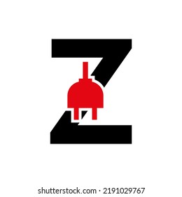 Letter Z Electricity Electrical Logo Concept Stock Vector (Royalty Free ...