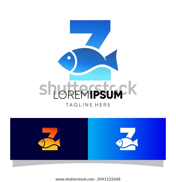 Letter Z Fish Logo Design Vector Stock Vector (Royalty Free) 2041122668 ...