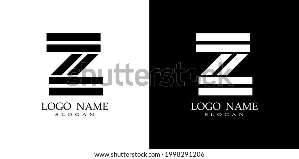 Letter Z Logo Black White Stock Vector (Royalty Free) 1998291206