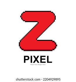Letter Z Pixel Digital Vector Logo Stock Vector (Royalty Free ...