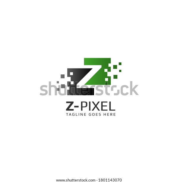 Letter Z Pixel Logo Digital Monogram Stock Vector (Royalty Free ...