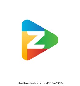 Letter Z Rounded Triangular Media Icon Stock Vector (Royalty Free ...