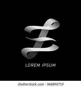 Letter Z Silver Ribbon Creative Logo Stock Vector (Royalty Free ...