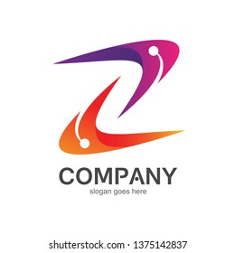 Letter Z Tech Logo Vector Stock Vector (Royalty Free) 1375142837 ...