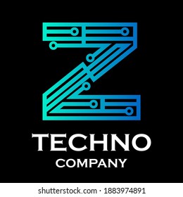 Letter Z Technology Logo Template Illustration Stock Vector (Royalty ...