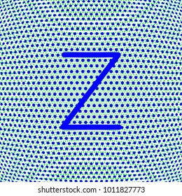Letter Z Uppercase Dot Effect Blue Stock Vector (Royalty Free ...