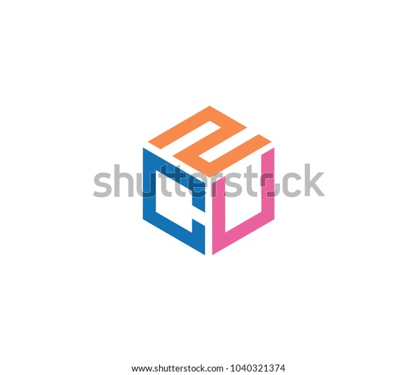 Letter Zcu Logo Initial Design Template: vector de stock (libre de ...