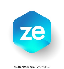 Letter Ze Logo Hexagon Shape Colorful Stock Vector (Royalty Free ...
