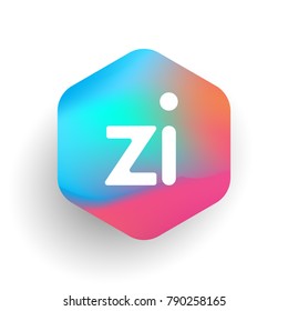 Letter Zi Logo Hexagon Shape Colorful Stock Vector (Royalty Free ...