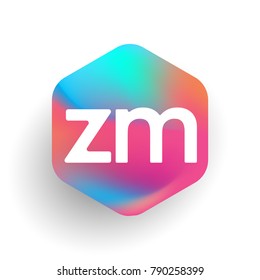 Letter Zm Logo Hexagon Shape Colorful Stock Vector (Royalty Free ...