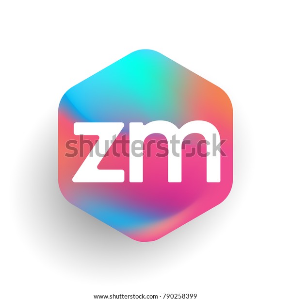 Letter Zm Logo Hexagon Shape Colorful Stock Vector (Royalty Free ...