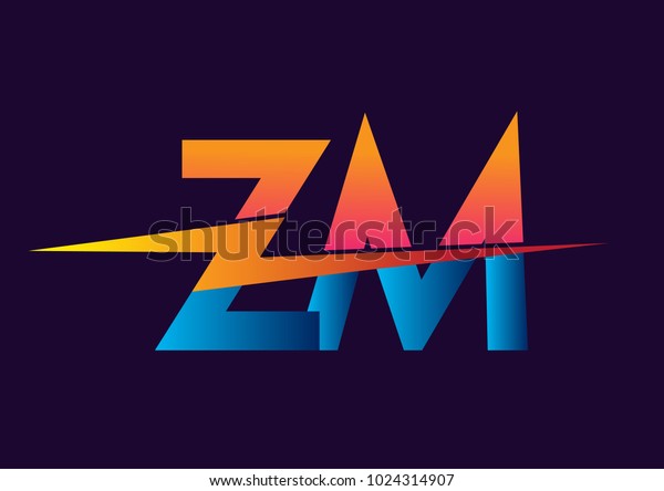 Letter Zm Logo Lightning Icon Letter Stock Vector (Royalty Free ...
