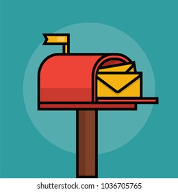 Similar Images, Stock Photos & Vectors of Cartoon pop art red mailbox ...