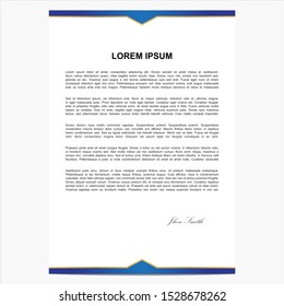 Letterhead Blue Gold Design Stock Vector (Royalty Free) 1528678262 ...