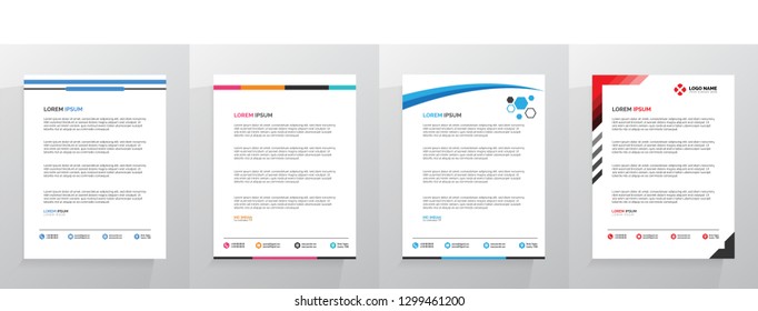 Letterhead Template Set Stock Vector (Royalty Free) 1299461200 ...