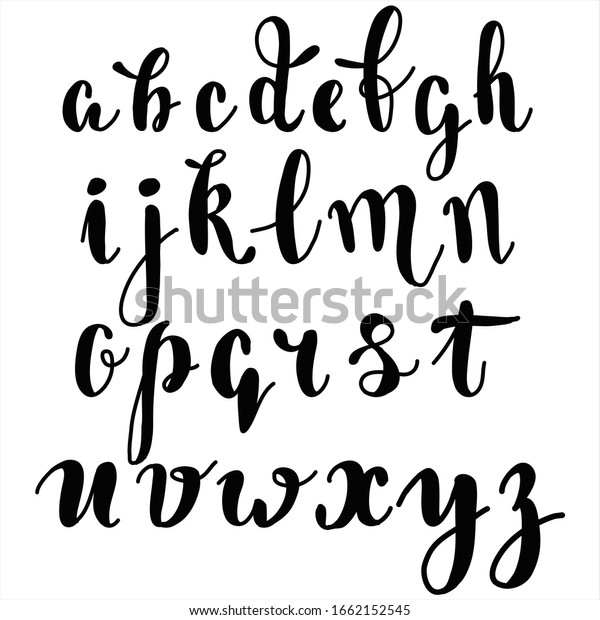 el alfabeto con letras está escrito a mano para su uso. Gráficos ...