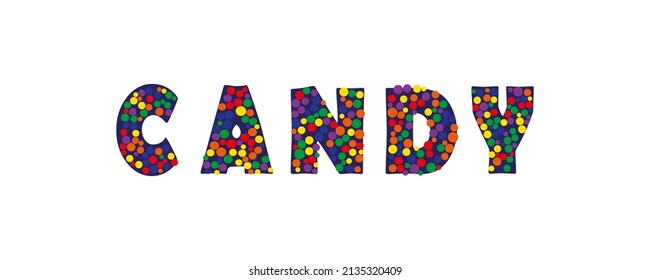 Lettering Candy Multicolored Circles On Blue Stock Vector (Royalty Free ...