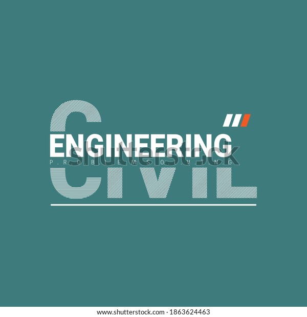 Lettering Civil Engineering Graphic Vector Illustration Stock Vector ...