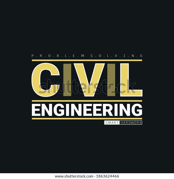 Lettering Civil Engineering Graphic Vector Illustration Stock Vector ...