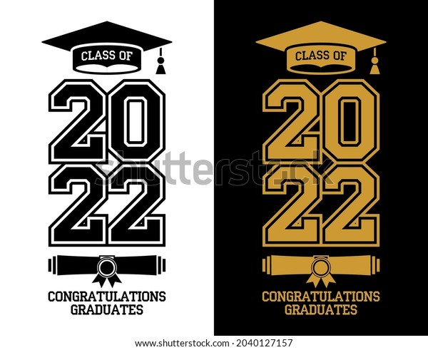 Lettering Class 2022 Greeting Invitation Card Stock Vector (Royalty ...