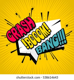 Lettering Crash Boom Bang Comic Text Stock Vector (Royalty Free ...