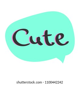 Lettering Cute White Background Pink Color Stock Vector (Royalty Free ...