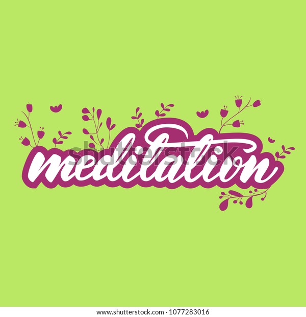 Lettering Design Word Meditation Vector Illustration Stock Vector ...