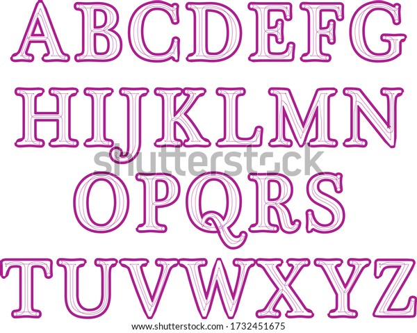 Lettering Font Isolated On White Background Stock Vector (Royalty Free ...