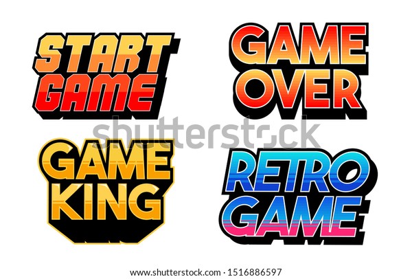 Lettering Game Design Set Collection Classic Stock Vector (Royalty Free ...