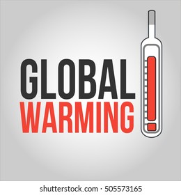 Lettering Global Warming Thermometer Exclamation Mark Stock Vector ...