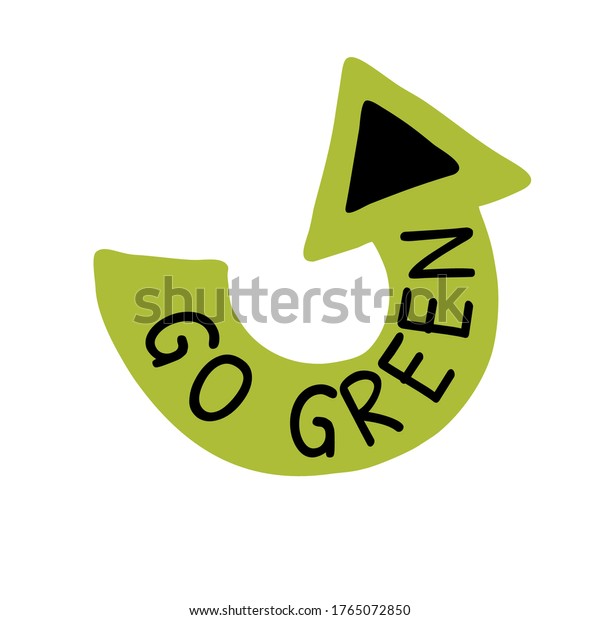 Lettering Go Green Arrow Pointing Stock Vector (Royalty Free ...