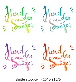 Lettering Hand Made Soap Text Set Stock Vector (Royalty Free ...