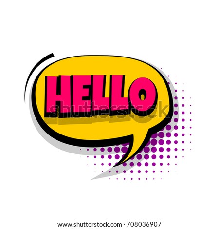 Lettering HELLO Hi Greeting Comics Book Stock Vector (Royalty Free ...