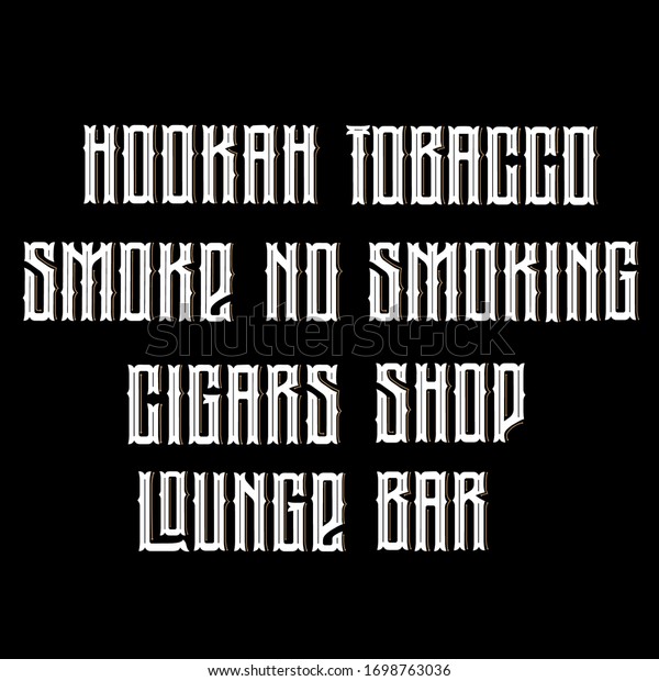 Lettering Hookah Vintage Style Stock Vector (Royalty Free) 1698763036 ...
