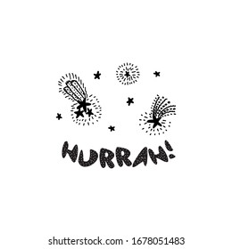 Lettering Hurrah Sketch Vector Design Unique Stock Vector (Royalty Free ...