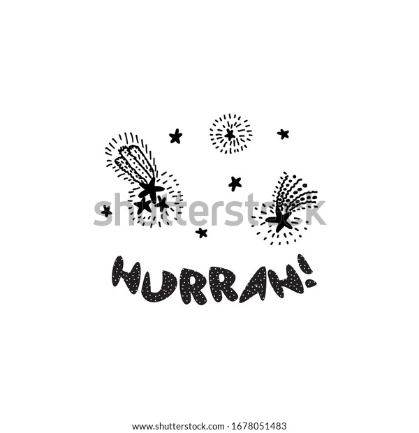 Lettering Hurrah Sketch Vector Design Unique Stock Vector (Royalty Free ...