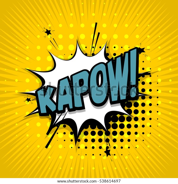 Lettering Kapow Comic Text Sound Effects Stock Vector (Royalty Free ...