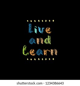 Lettering Live Learn Hand Drwan Vectorunique 스톡 벡터(로열티 프리) 1234386643 ...